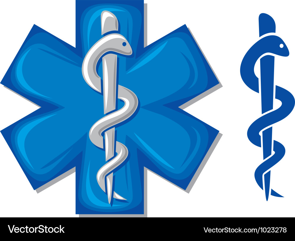 Medical symbol caduceus snake Royalty Free Vector Image