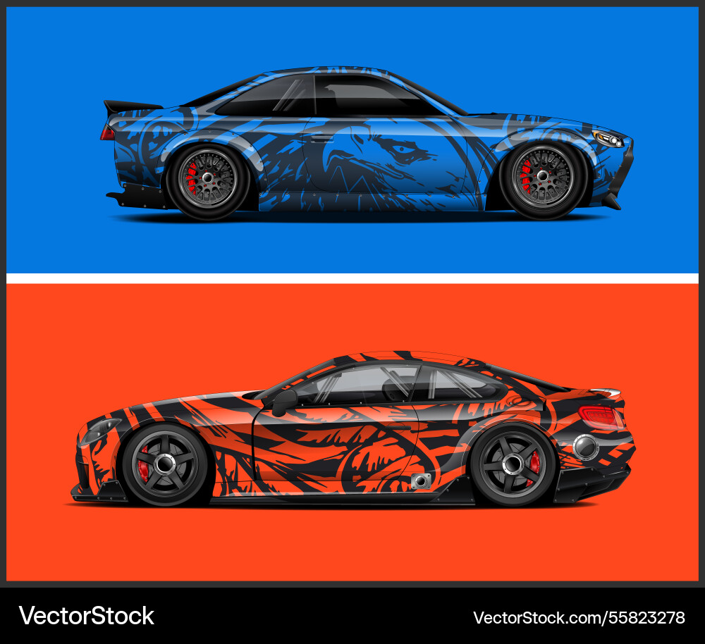 Racing car graphic abstract stripe creative Vector Image