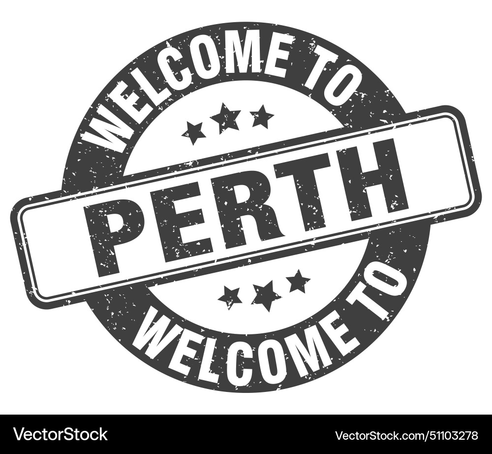 Welcome to perth stamp round sign Royalty Free Vector Image