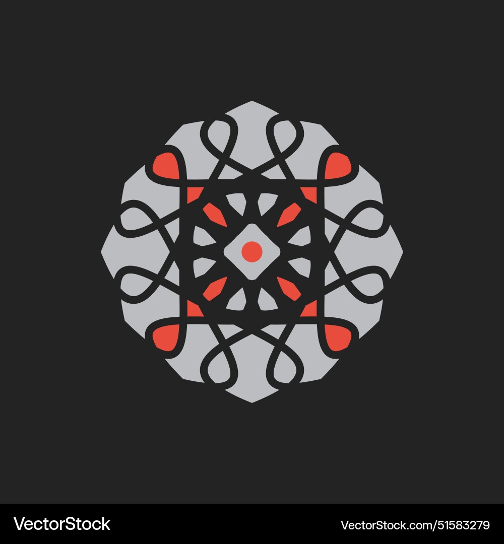 Arabic circular geometric emblem Royalty Free Vector Image