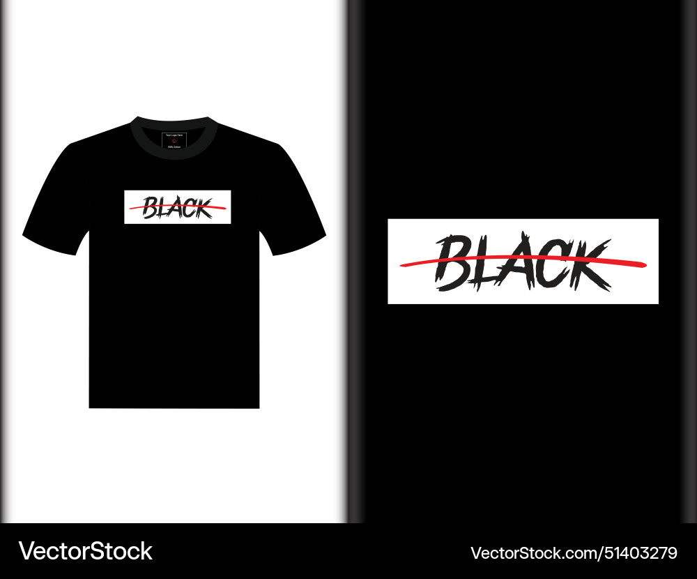Black t-shirt design Royalty Free Vector Image
