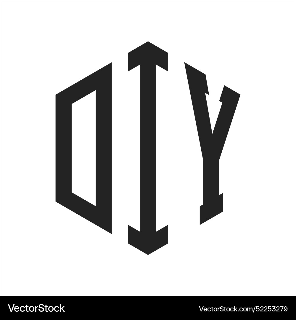 Diy logo design initial letter monogram Royalty Free Vector