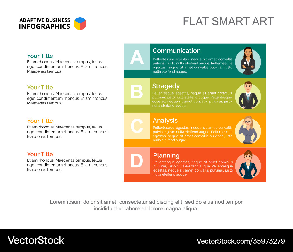 Effective business slide template Royalty Free Vector Image