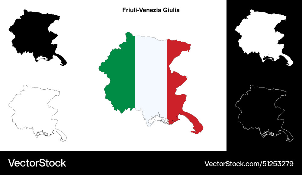 Friuli-venezia giulia outline map Royalty Free Vector Image