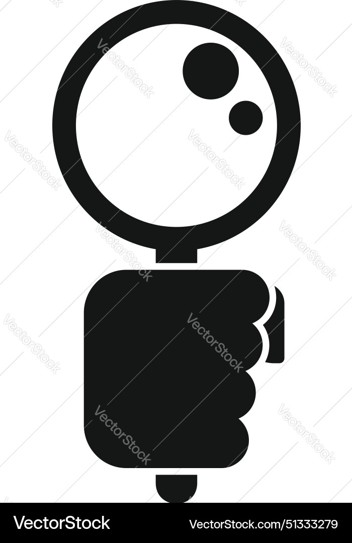 Hand holding magnifying glass icon Royalty Free Vector Image