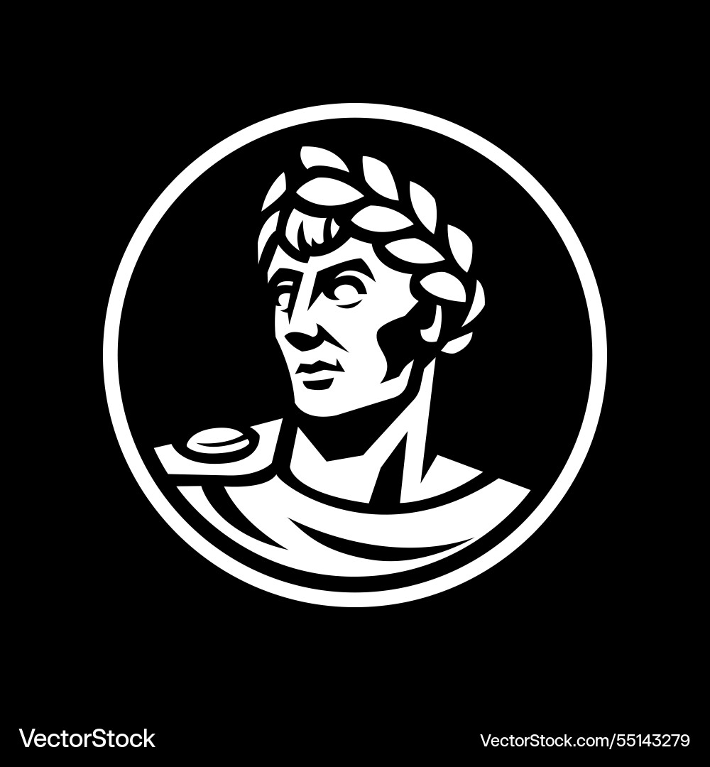 Roman commander with a wreath on his head Vector Image