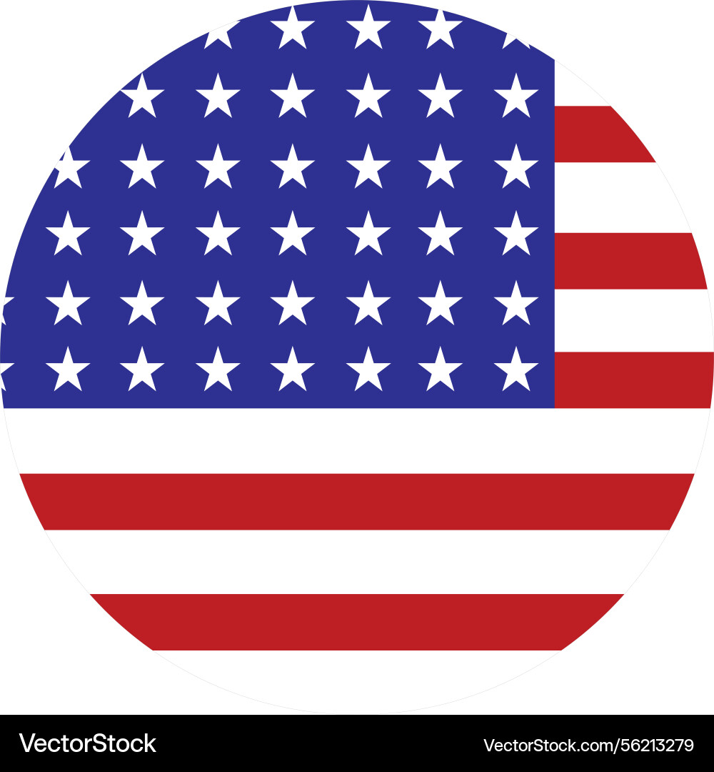 Usa flag icon round shape Royalty Free Vector Image