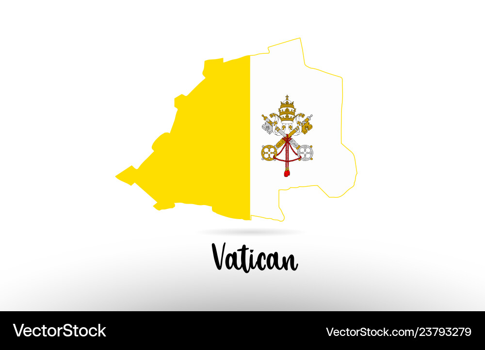 Vatican country flag inside map contour design Vector Image