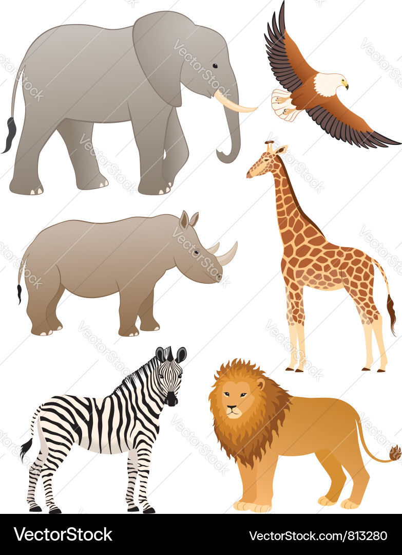African animals Royalty Free Vector Image - VectorStock