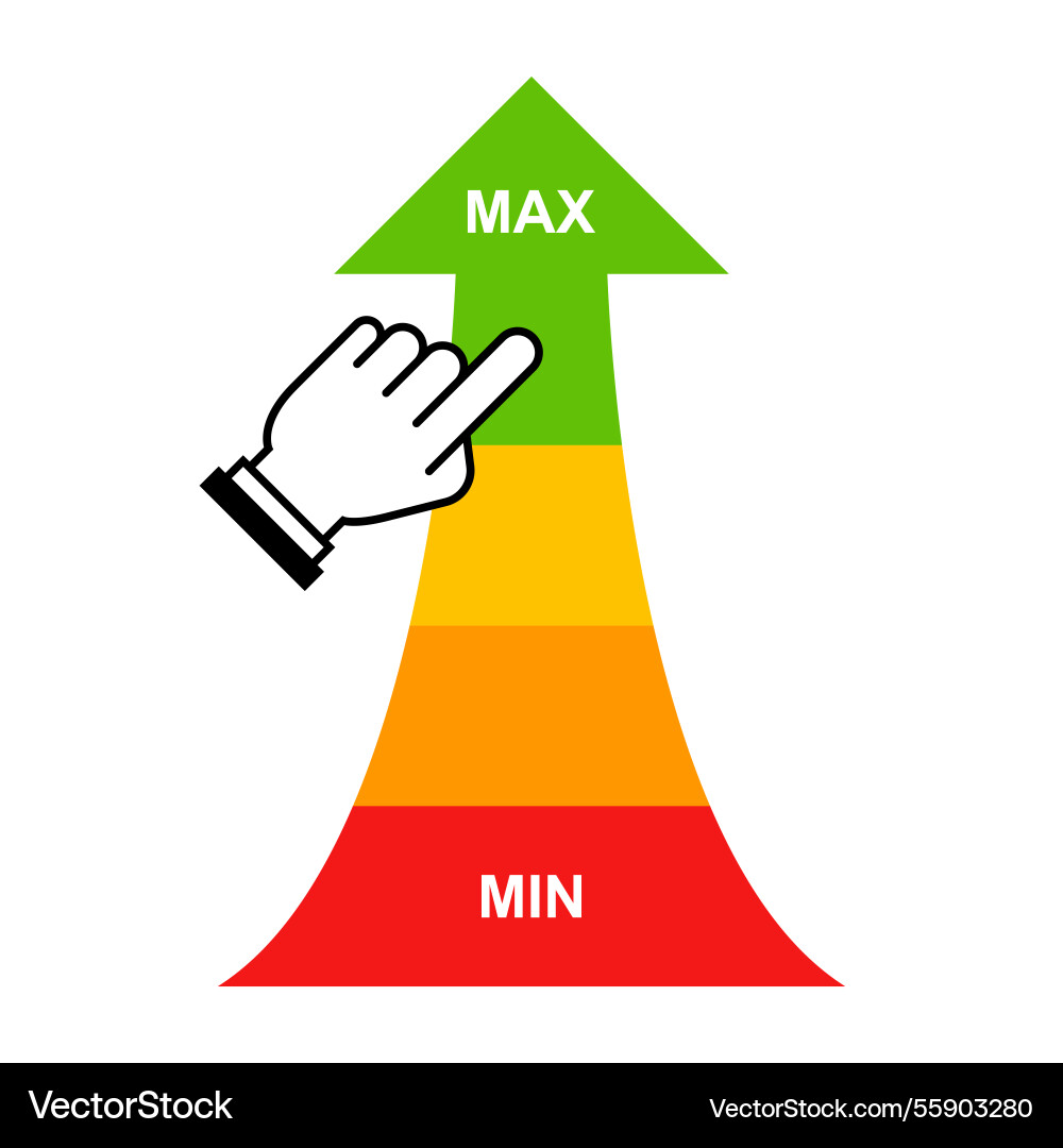 Arrow max goes up maximum business value Vector Image