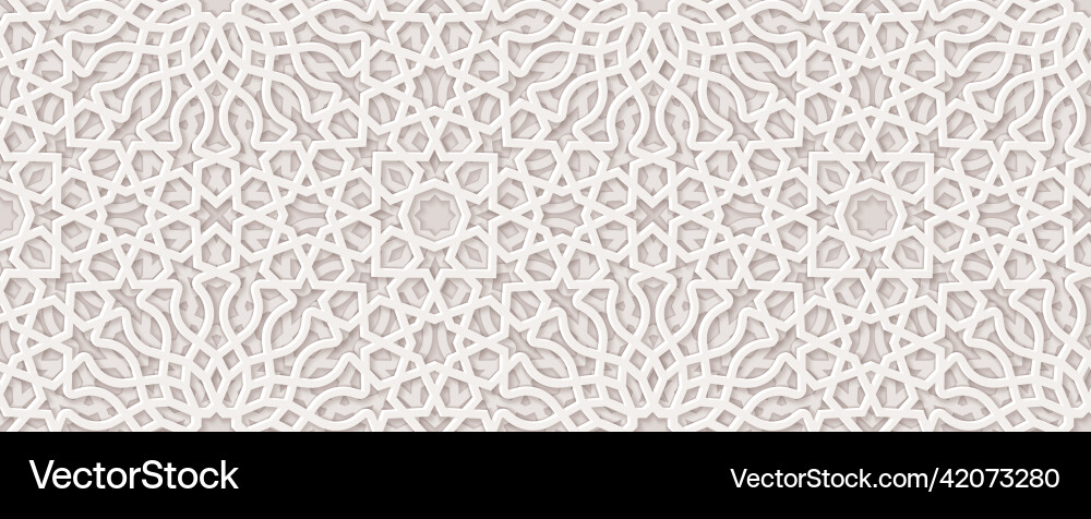 Background with 3d pattern in islamic ornament Vector Image