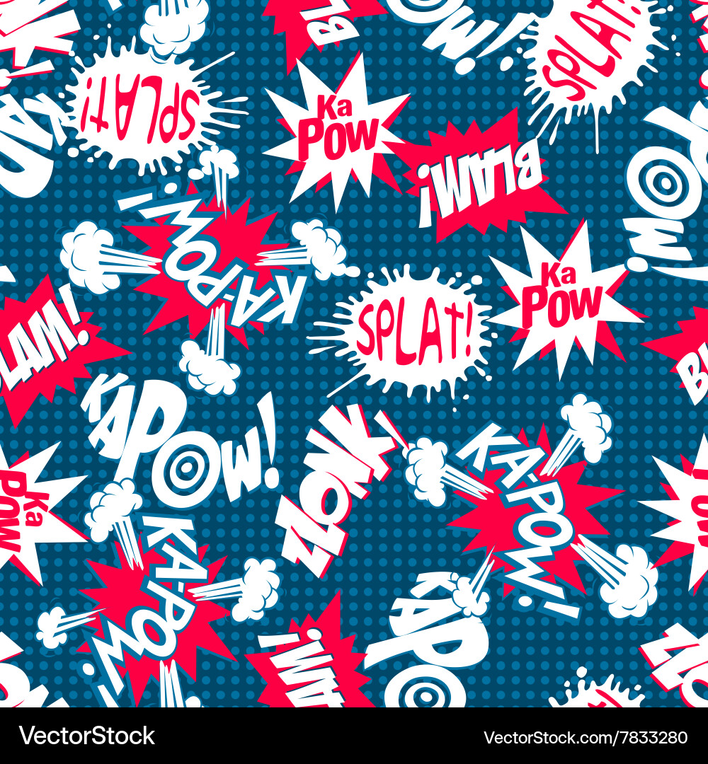 Comic book action words seamless pattern Vector Image