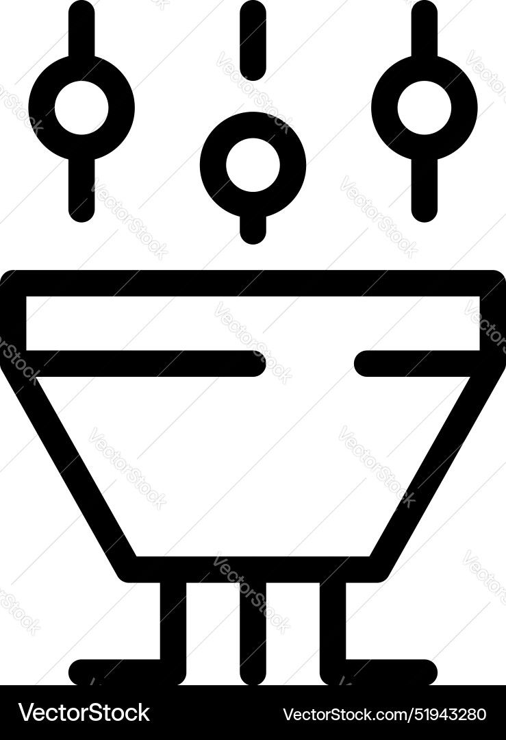 Data processing funnel icon representing Vector Image