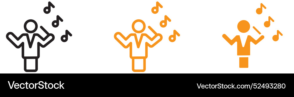 Dynamic music conductor icon for orchestra Vector Image