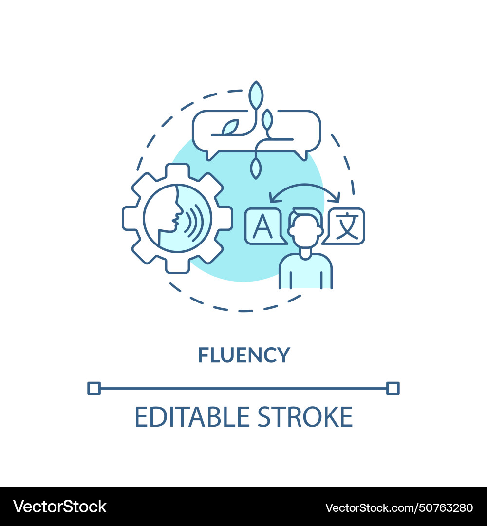 Fluency language proficiency soft blue concept Vector Image