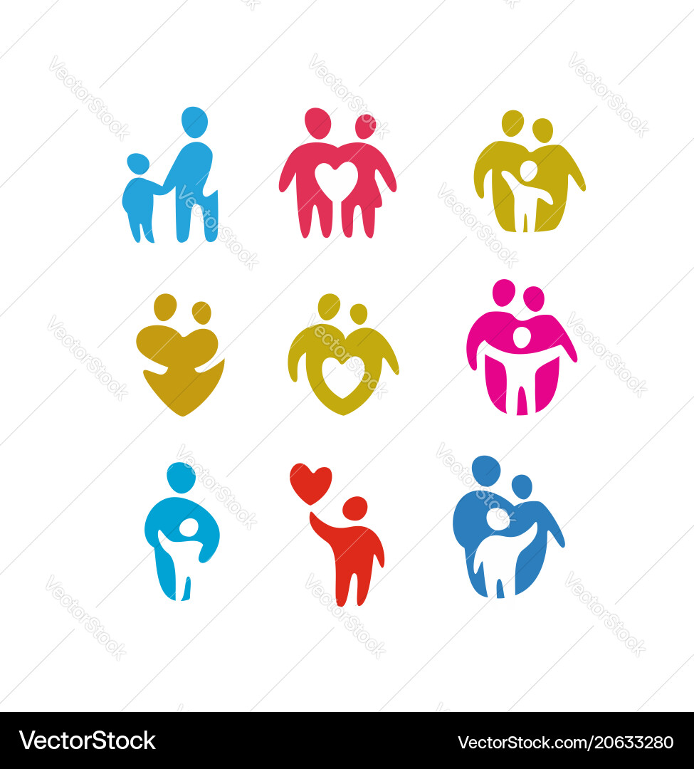 Happy family icon Royalty Free Vector Image - VectorStock