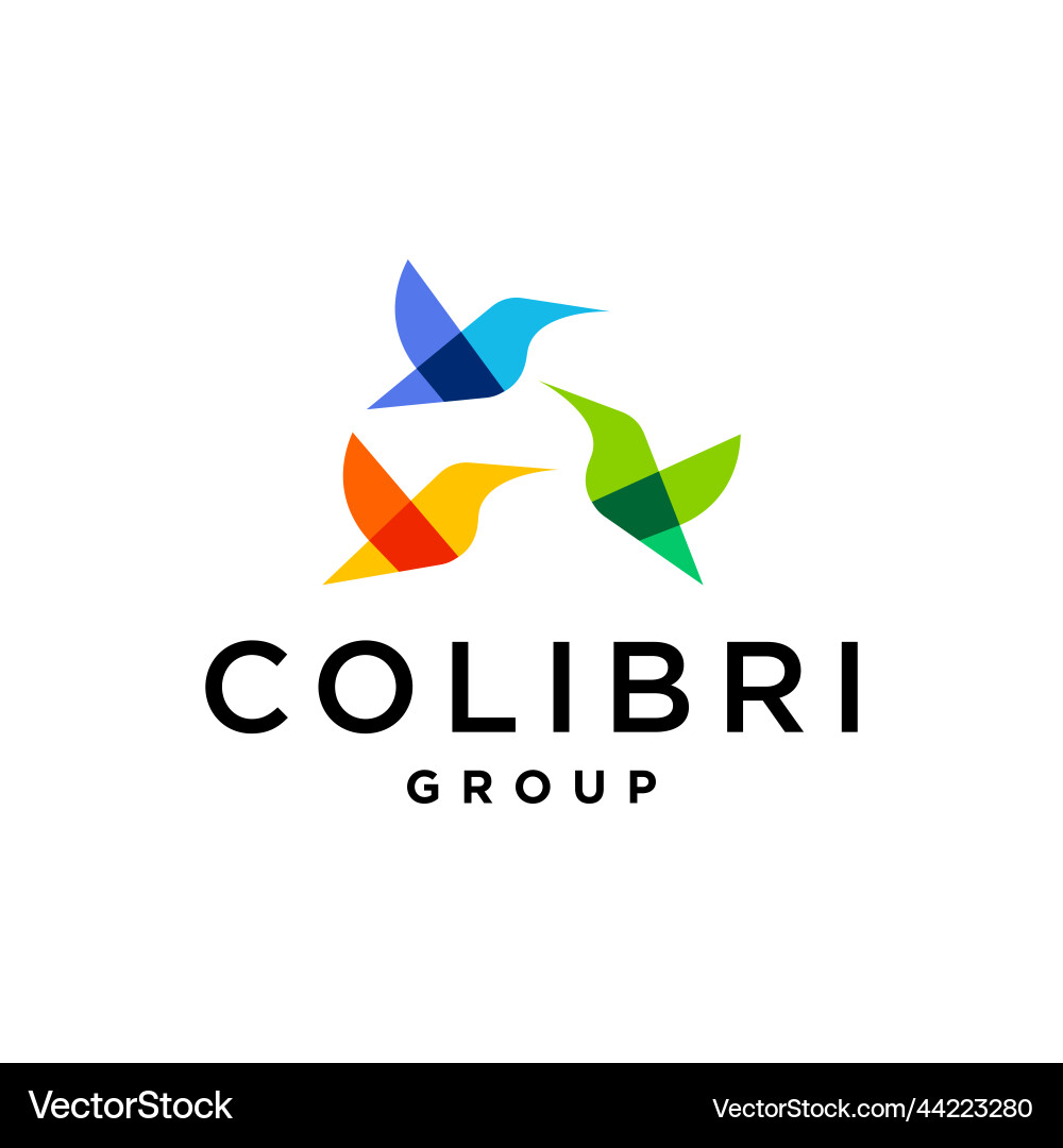 Hummingbird colibri bird logo icon Royalty Free Vector Image