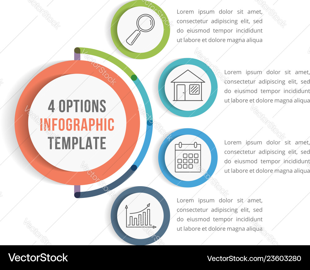 Infographic template with four options Royalty Free Vector