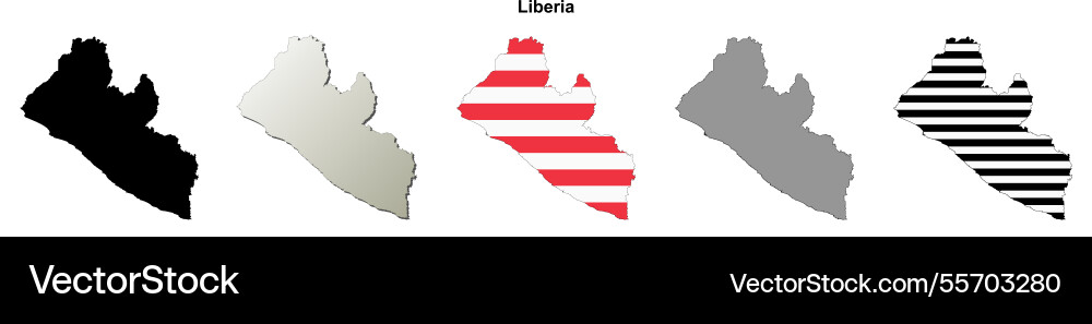 Liberia outline map Royalty Free Vector Image - VectorStock