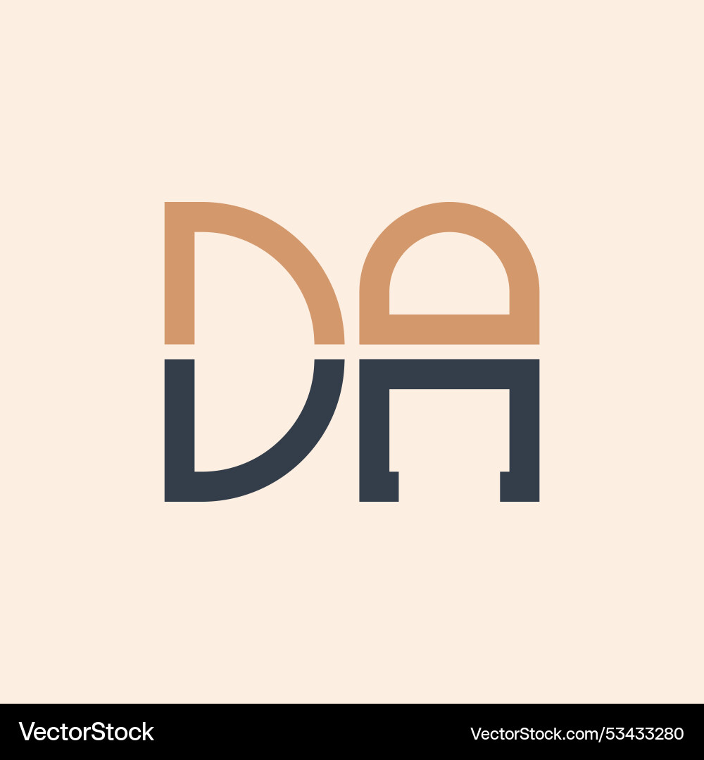 Modern da letter logo design creative Royalty Free Vector