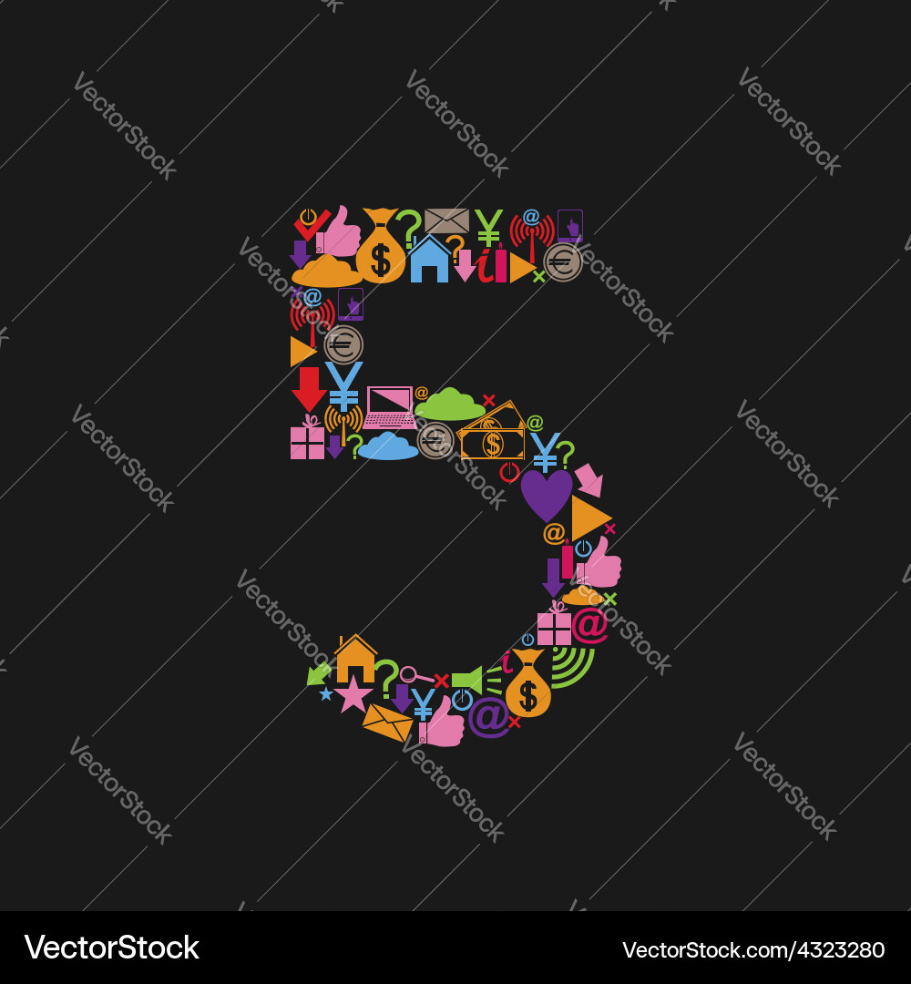 Number 5 Royalty Free Vector Image - VectorStock