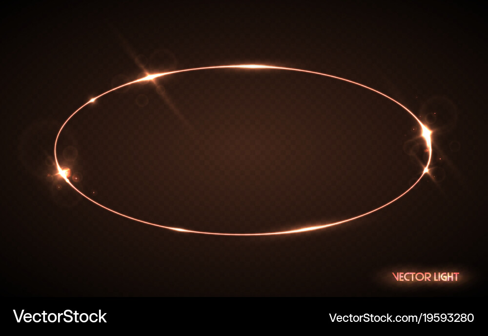 Oval frame with sparks and spotlight Royalty Free Vector