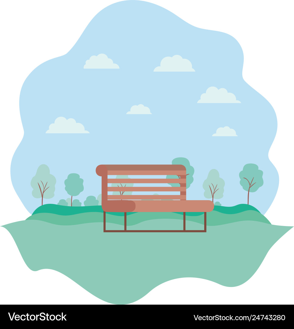 Park with chair landscape natural scene Royalty Free Vector
