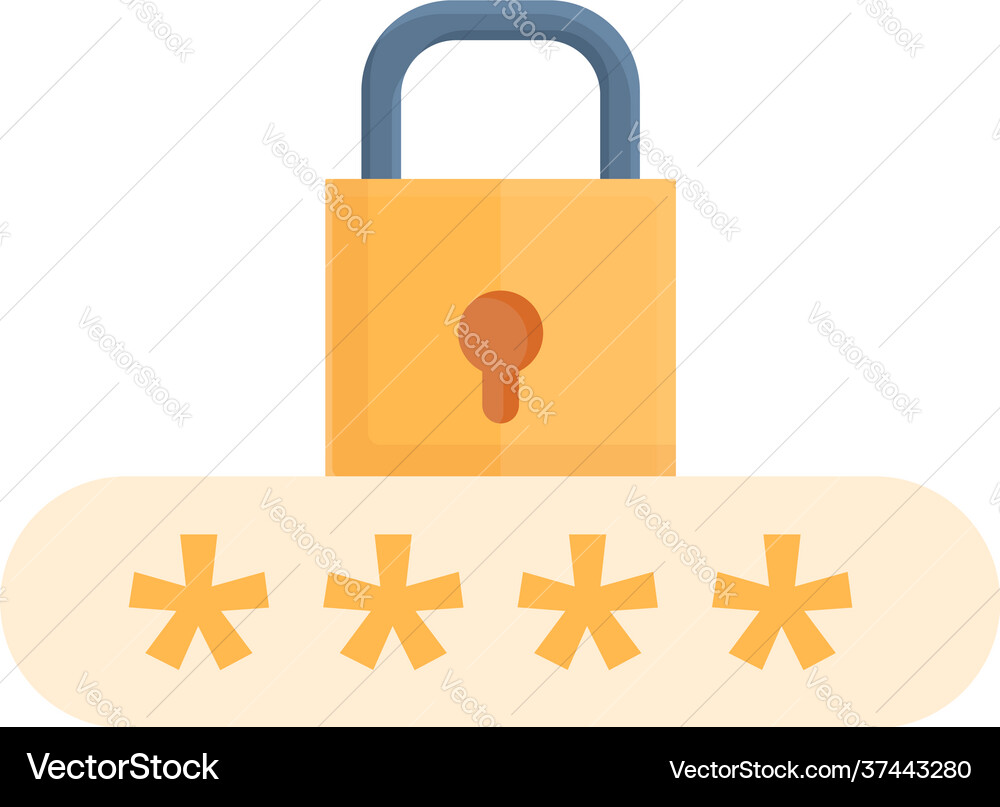 Password protection icon cartoon style Royalty Free Vector