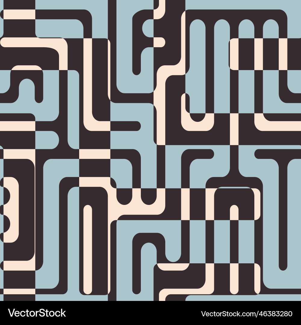 Retro maze geometric seamless pattern Royalty Free Vector