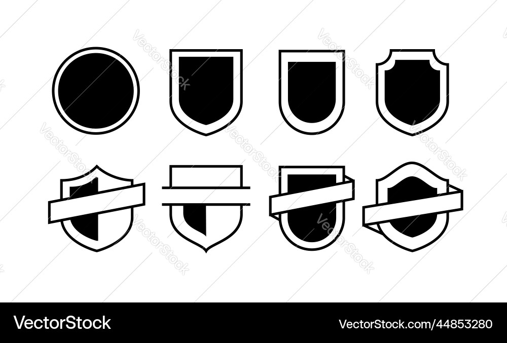 Set shield badge element design Royalty Free Vector Image