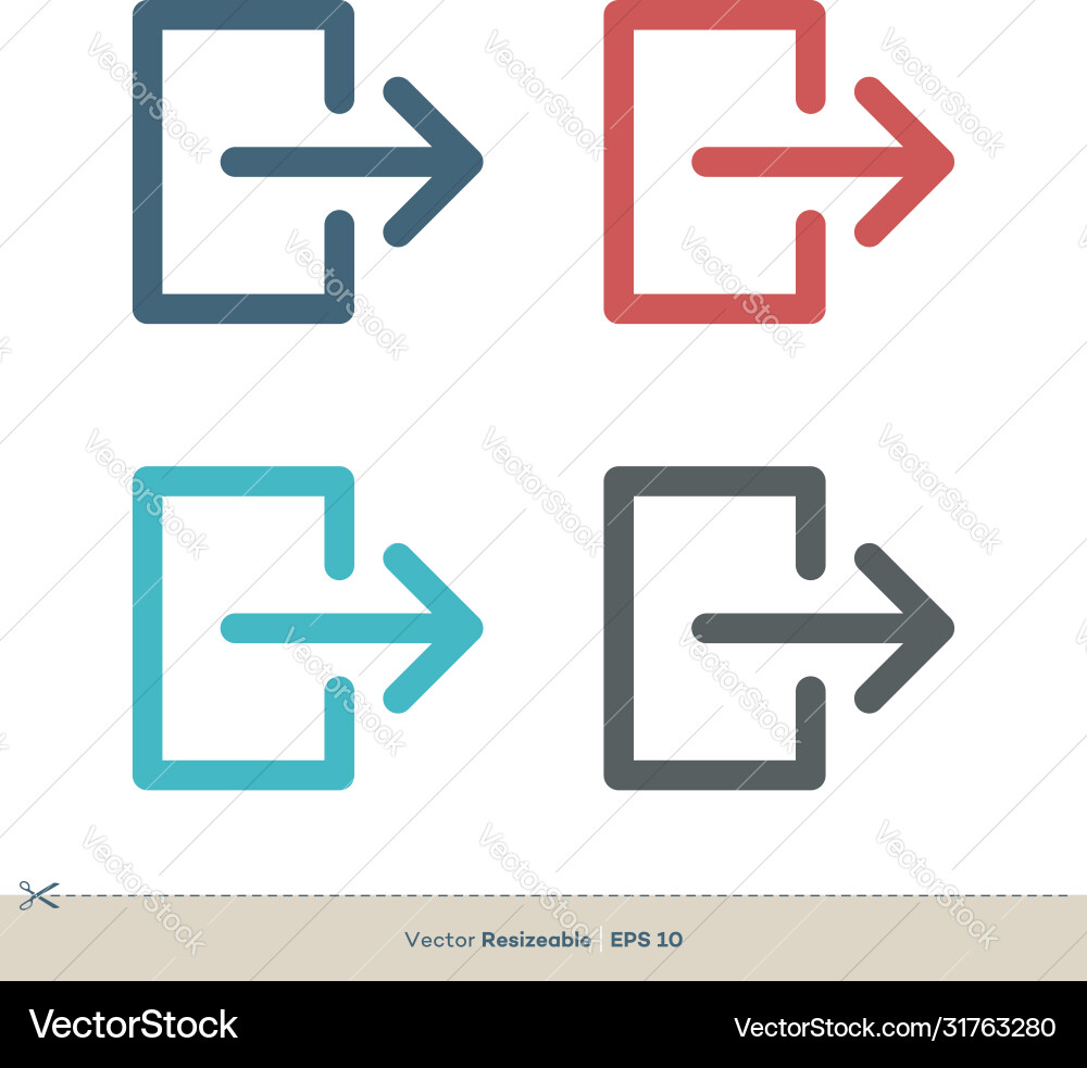 Sign out icon logo template design eps 10 Vector Image