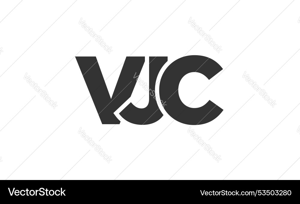 Vjc logo design template with strong and modern Vector Image