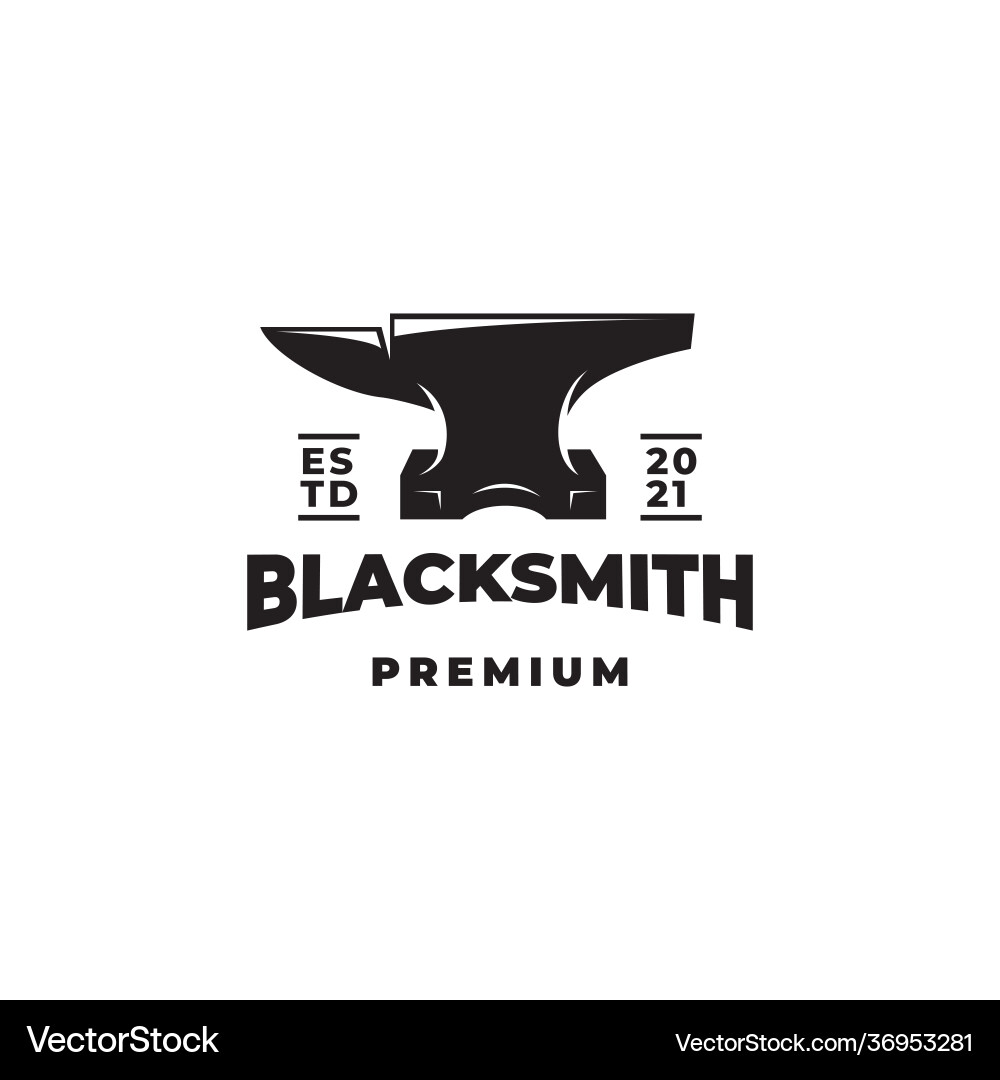 Blacksmith Anvil Logo Royalty Free Vector Image