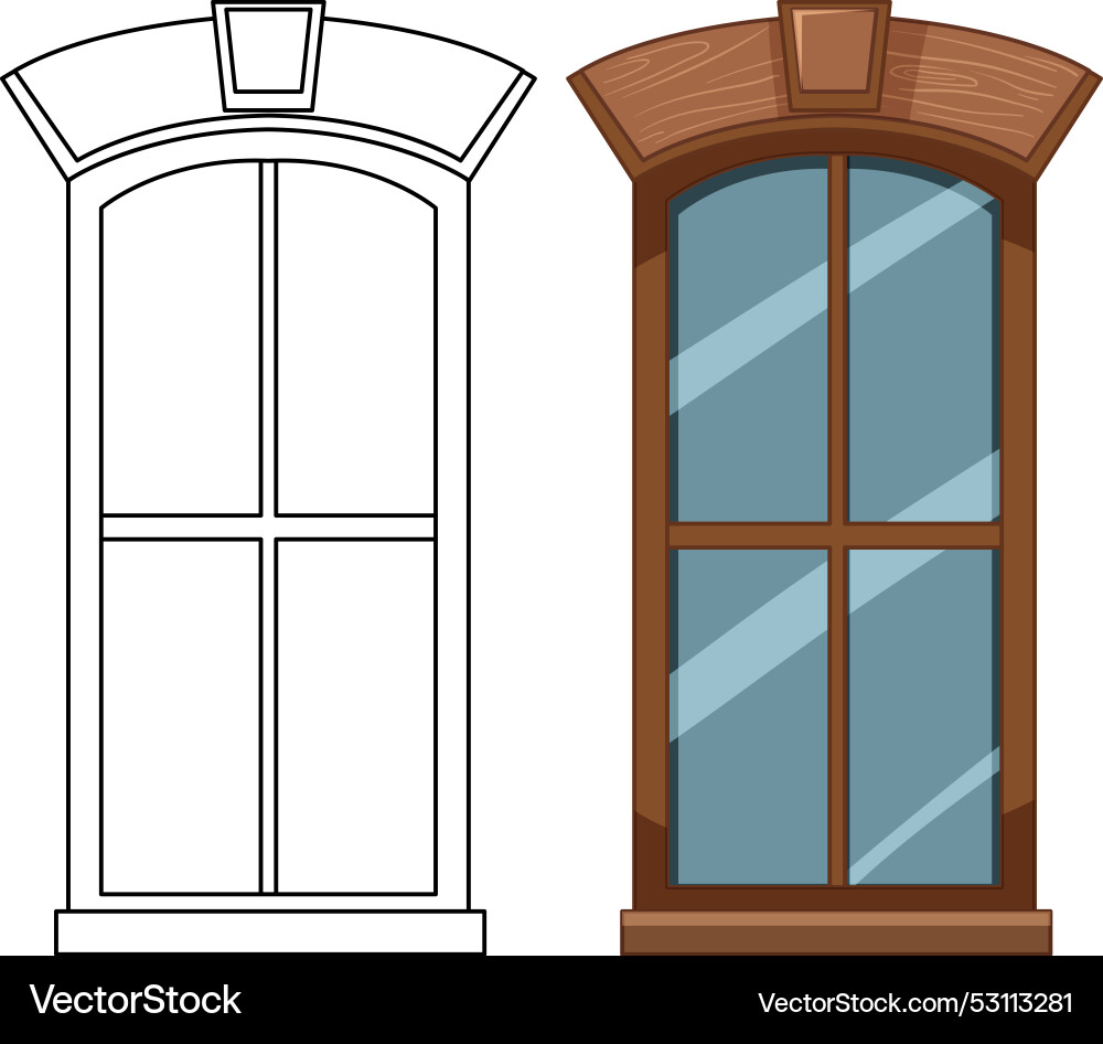 Detailed of a house window Royalty Free Vector Image