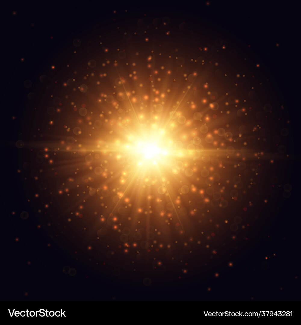 Golden light natural effect magic outburst Vector Image