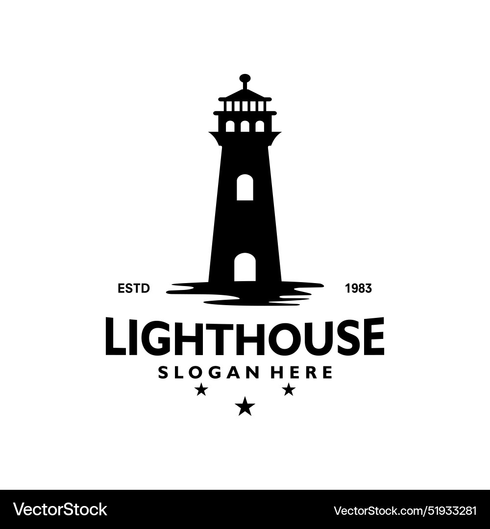 Lighthouse logo design Royalty Free Vector Image