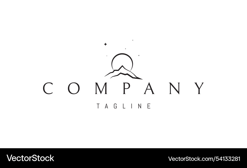 Logo with an abstract image of the moon Royalty Free Vector