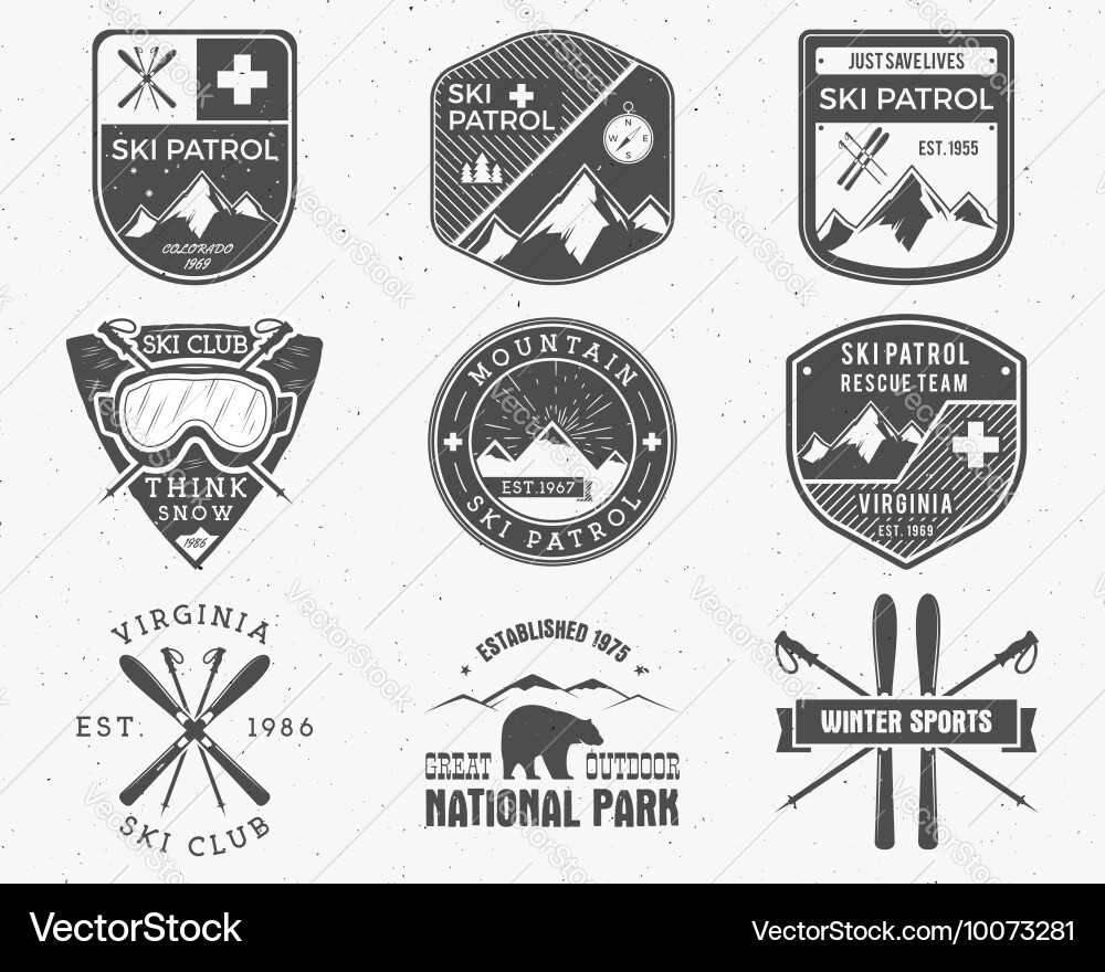 Mountain Adventure Patches Royalty Free Vector Image