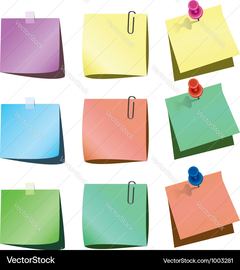 Paper notes Royalty Free Vector Image - VectorStock