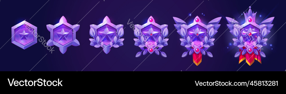 Purple Game Avatar Frames Royalty Free Vector Image