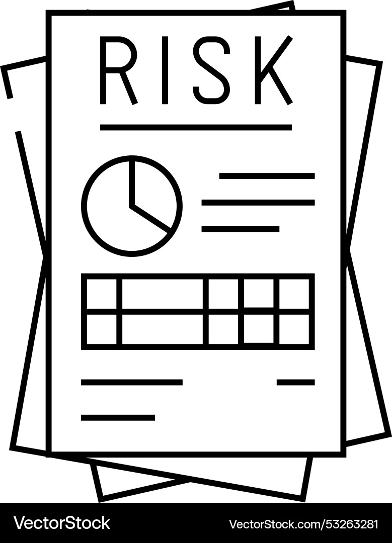 Reporting risk line icon Royalty Free Vector Image