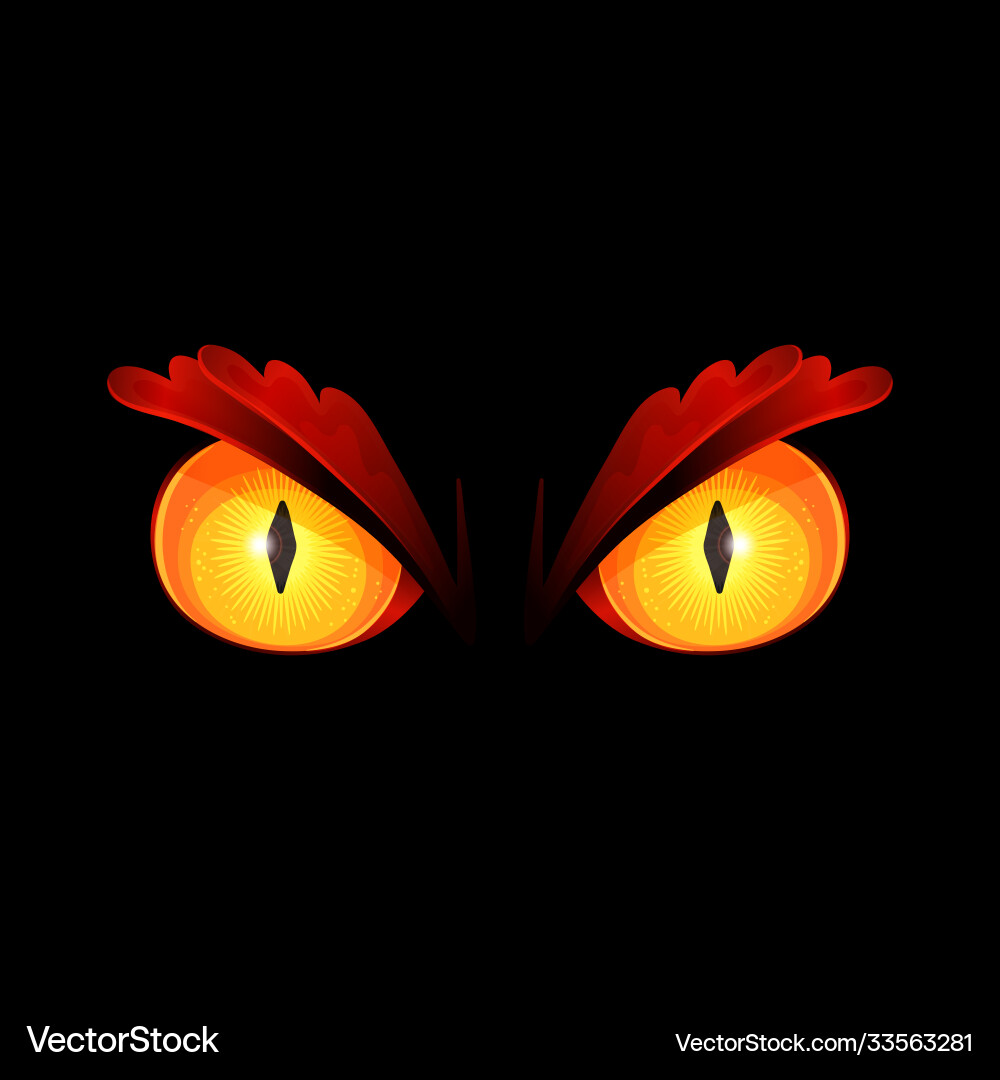 Scary yellow eyes Royalty Free Vector Image - VectorStock