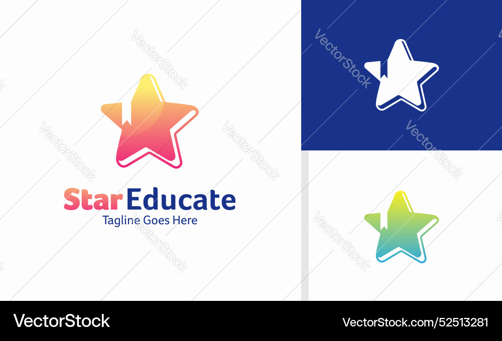 Star educate logo design concept academy logo Vector Image