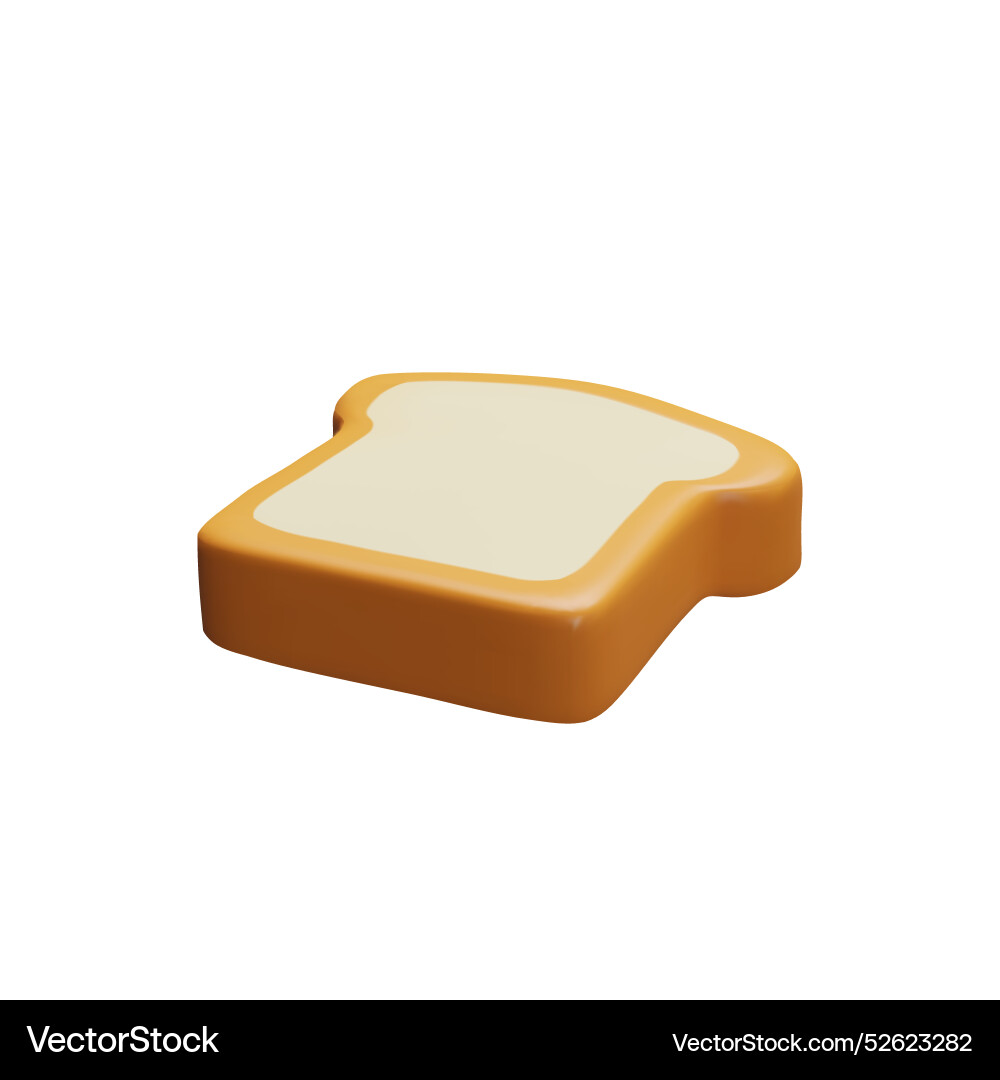 3d rendering slice of fresh bread Royalty Free Vector Image