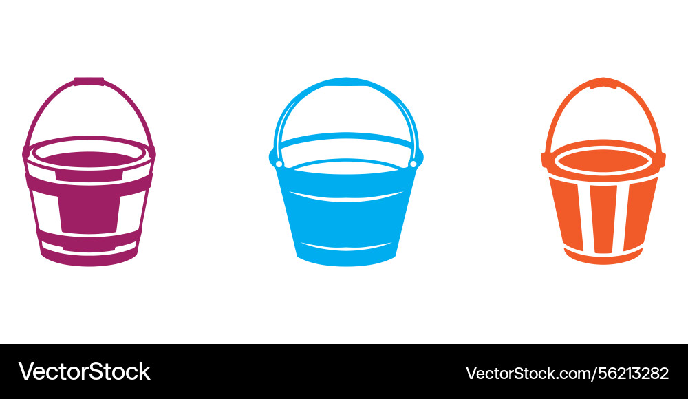 Bucket Logo Symbole silhouette Lizenzfreies Vektorbild
