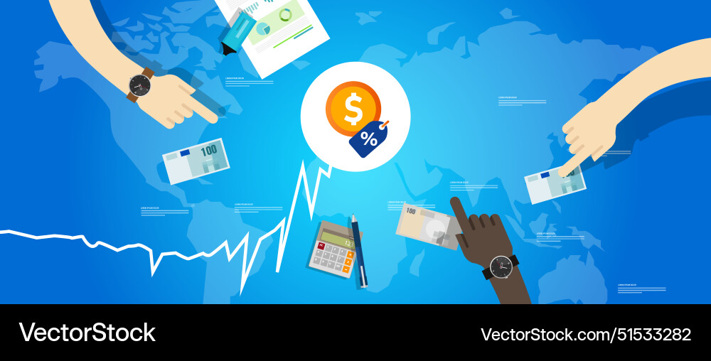 Interest rate going up increase fund cost Vector Image