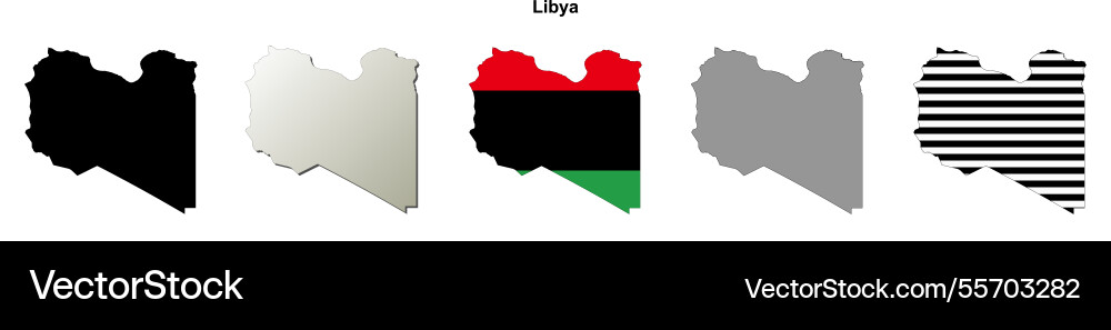 Libya outline map Royalty Free Vector Image - VectorStock