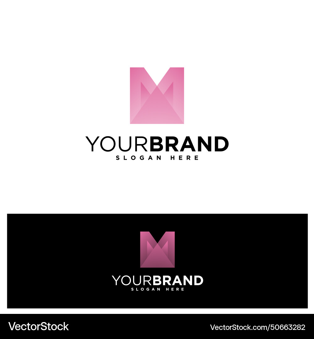 M letter icon logo concept design template Vector Image