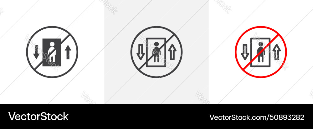 No elevator sign icon set advisory against Vector Image