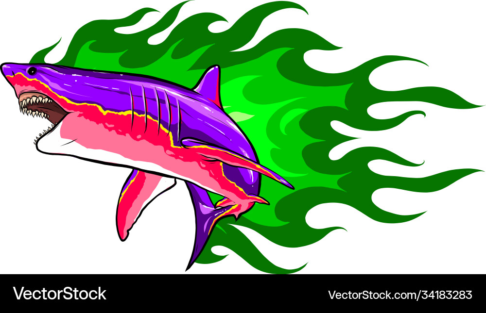 Aggressive Shark Attack Royalty Free Vector Image